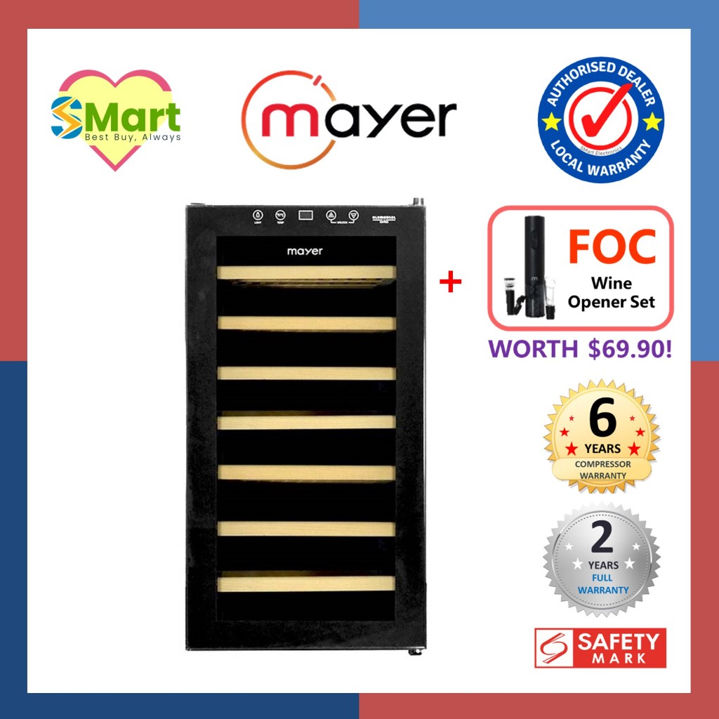 *FOC Wine Opener* Mayer 28 Bottles Wine Chiller MMWC28MAG-WD | Shopee ...