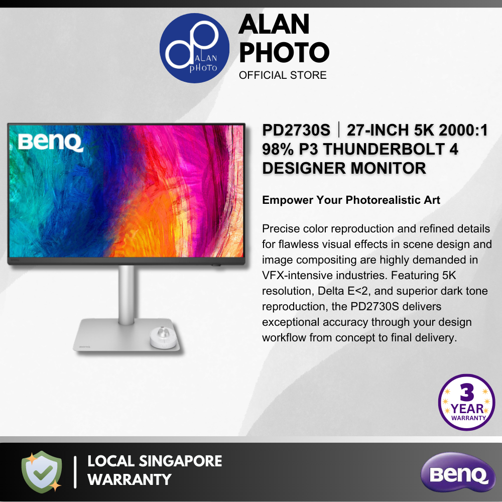 BenQ PD2730S｜27-inch 5K 2000:1 98% P3 Thunderbolt 4 Designer Monitor ...