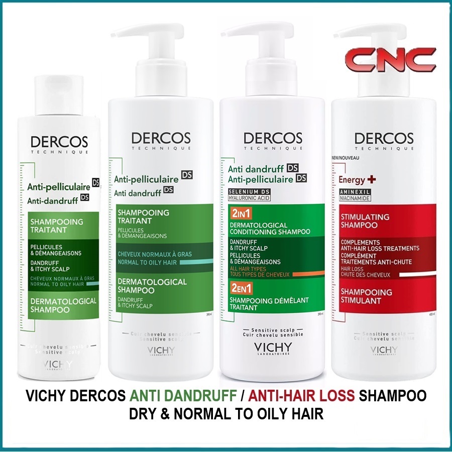 Vichy Dercos Anti Dandruff Shampoo DS Itch Scalp Anti Hair Loss 2-in-1 ...