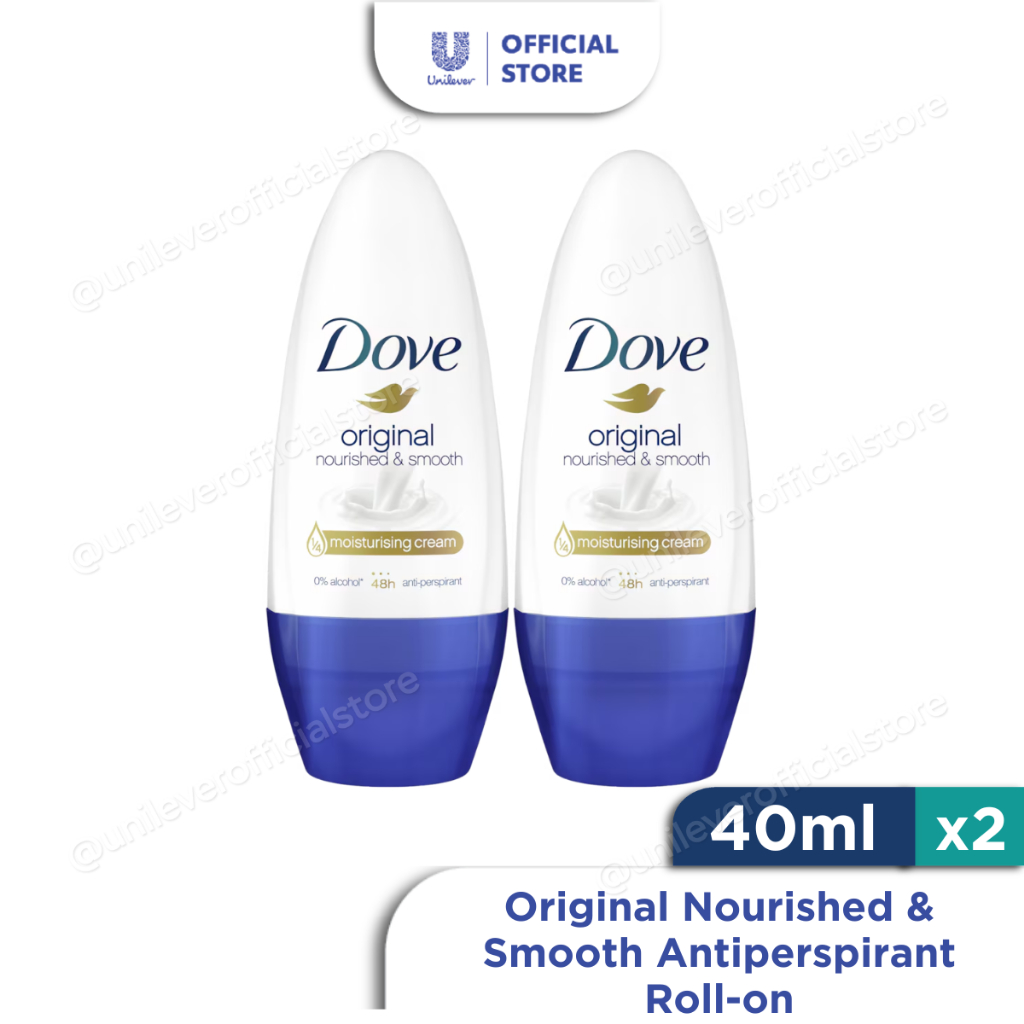 [Bundle of 2] Dove Original Nourished and Smooth Antiperspirant Roll-on ...