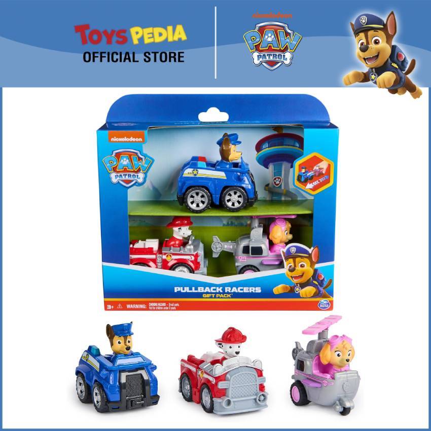 Paw Patrol: Deluxe Rescue Pullback Racers Triple Pack | Shopee Singapore
