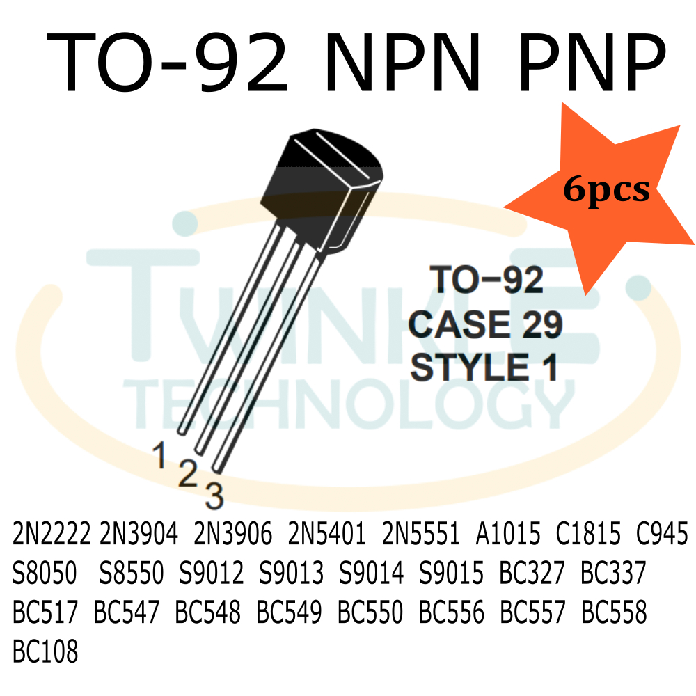 Bipolar Transistor NPN PNP Series BJT Diode 2N2222 2N3904 2N3906 BC547 BC6546 BC548 BC549 A1015 ...
