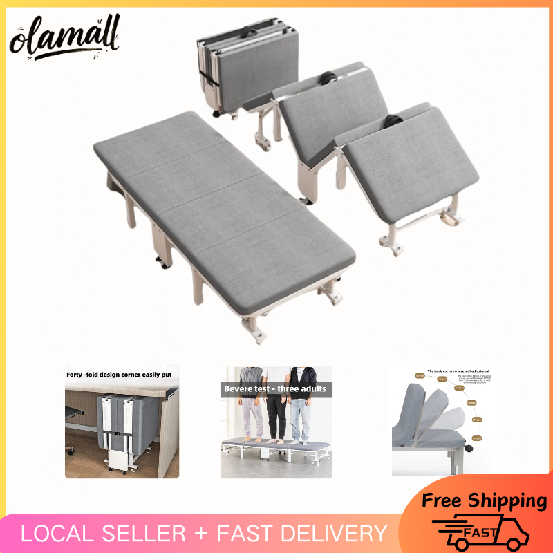4 Fold Bed Foldable Single Bed Queen Metal Foldable Bed For Lunch Break ...