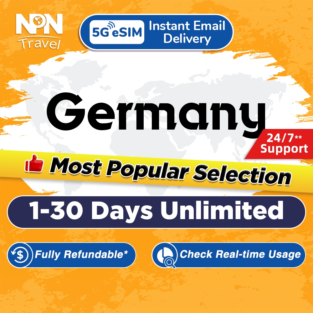 Germany eSIM Ultra 1-30 Days 500MB-10GB 5G/4G Data | Instant 24h Email ...