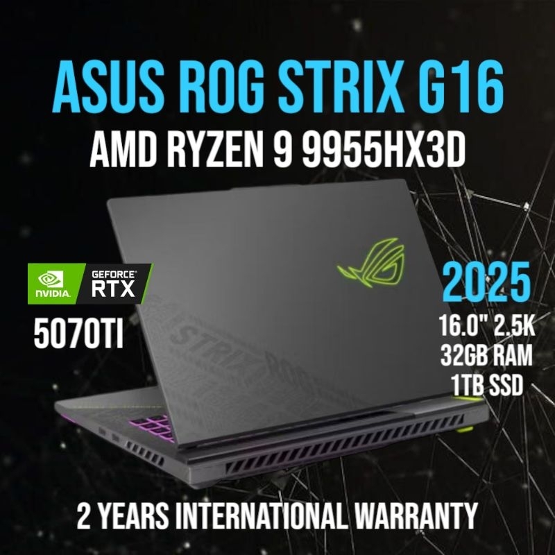 (LOCAL) RTX 5070TI ASUS ROG STRIX G16 | AMD R9 9955HX3D | 16.0" 2.5K ...