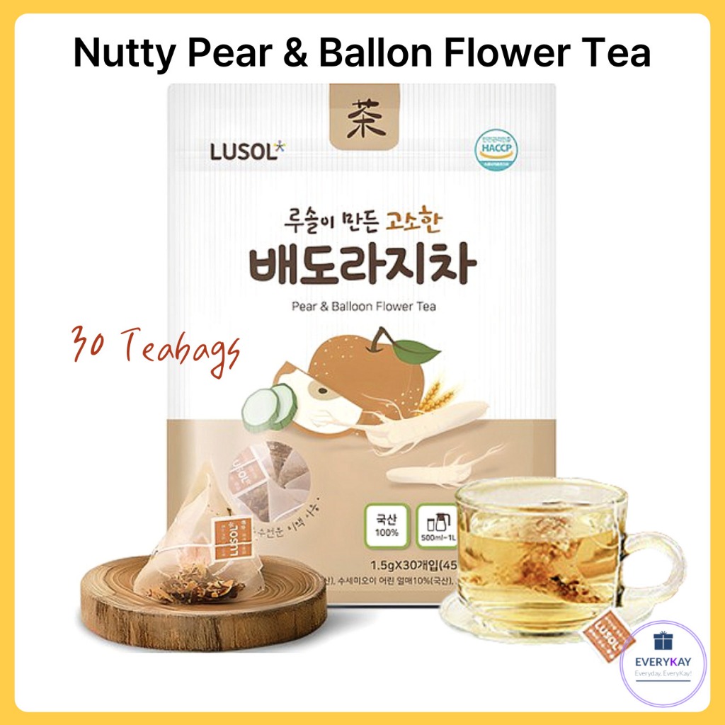 [LUSOL] Korean Nutty Pear & Balloon Flower Tea – 30 Tea Bags | Throat ...