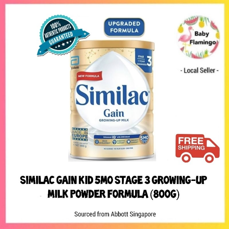 Similac Gain Kid 5MO Stage 3 Growing Up Milk Powder Formula - 800g ...
