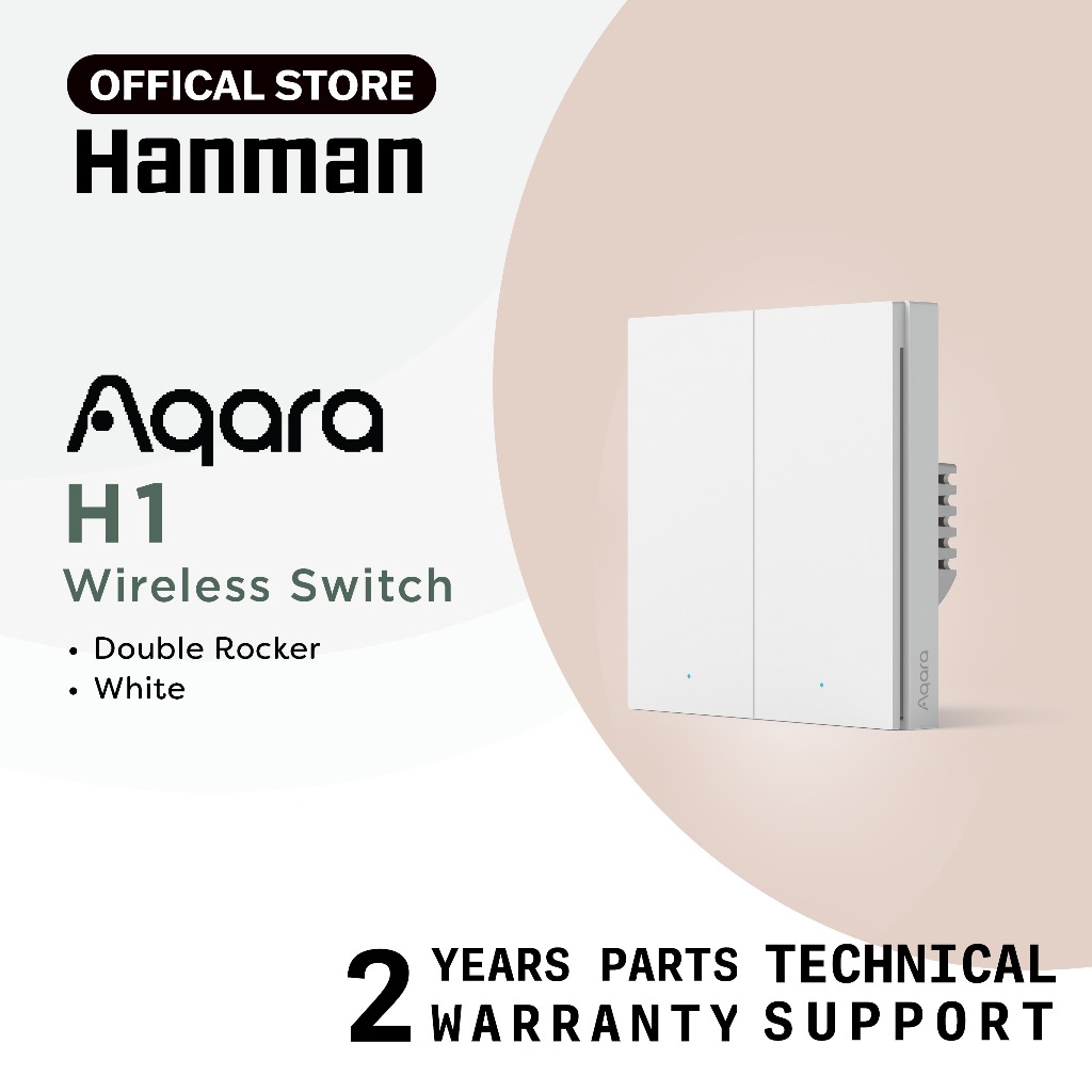 AQARA WIRELESS REMOTE SWITCH H1 (DOUBLE ROCKER) (2 YEAR PARTS WARRANTY ...