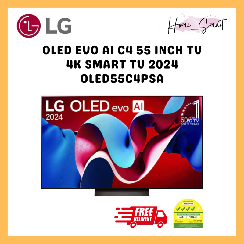 LG OLED55C4PSA OLED evo AI C4 55 inch TV 4K Smart TV 2024 [Free Wall ...