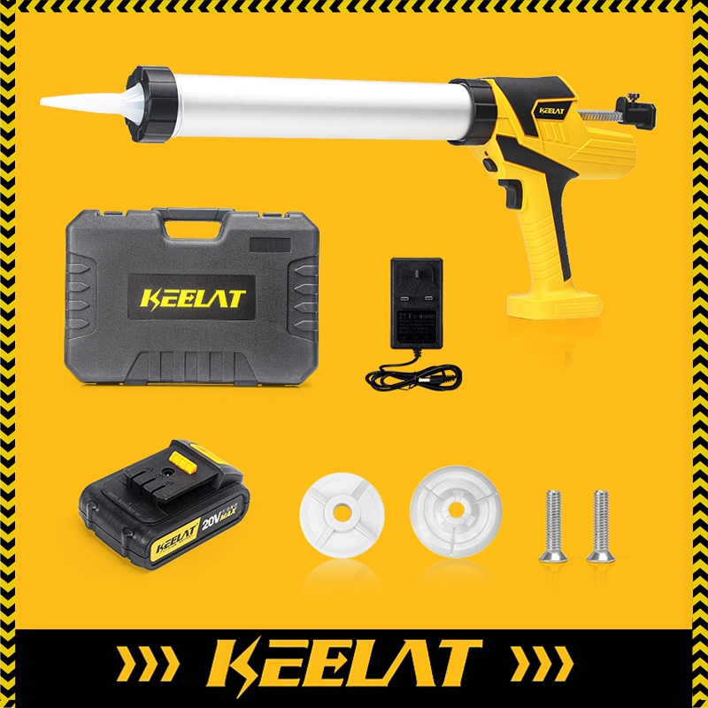KEELAT 2 in 1 Cordless Electric Caulking Caulk Gun Rechargeable Battery ...