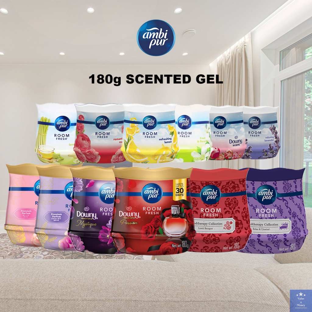 Ambi Pur Scented Gel 180g - Love Bouquet / Romantic Rose / Downy ...