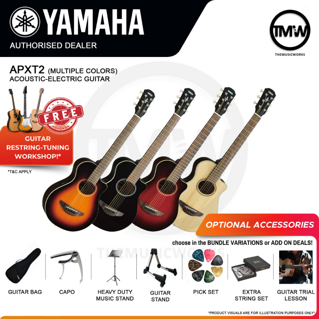 Yamaha APXT2 Acoustic-Electric Guitar 3/4 Size Spruce Top APX T2 ...