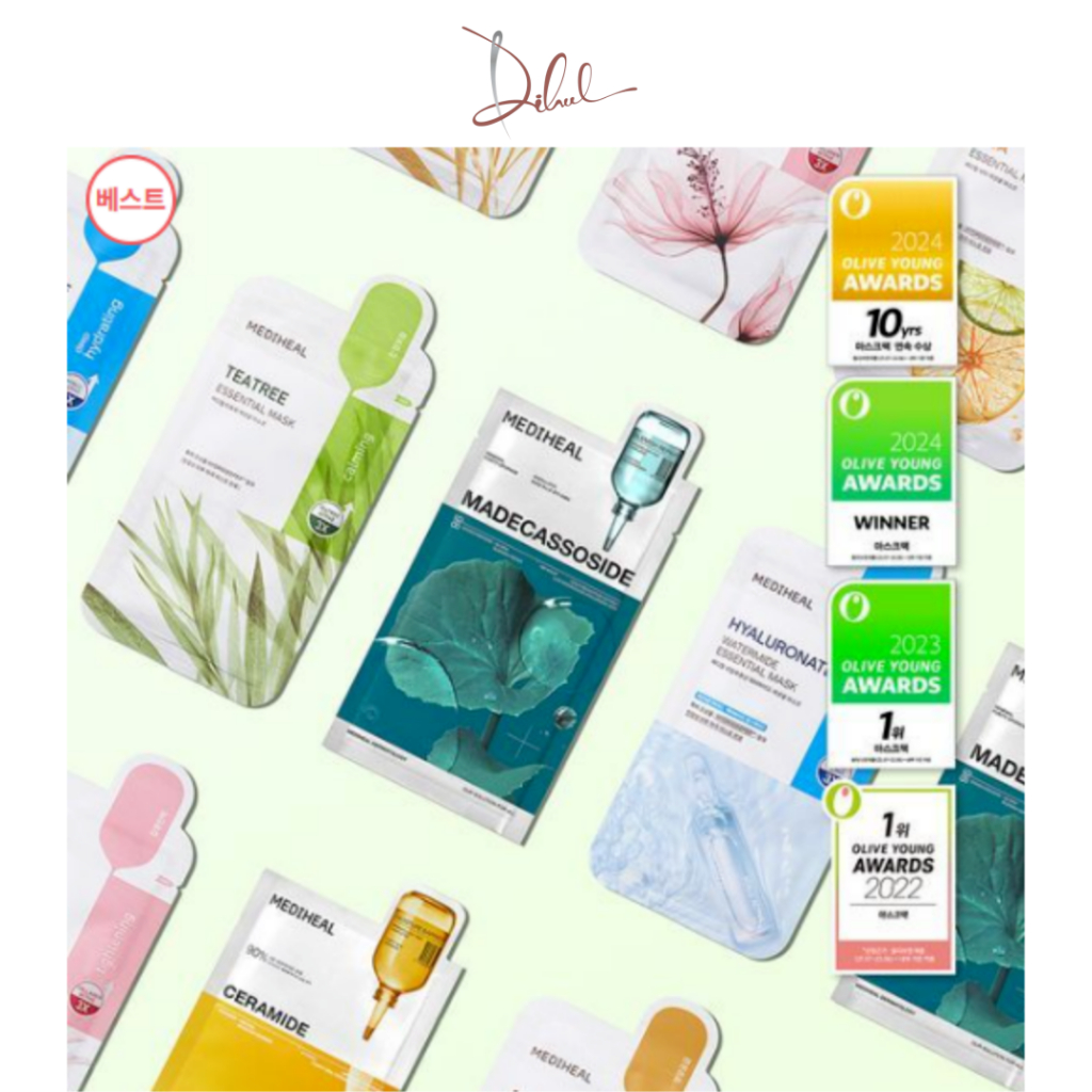 Olive Young Best [Mediheal] Essential Mask Pack (1 Sheet, Choose from 7 ...