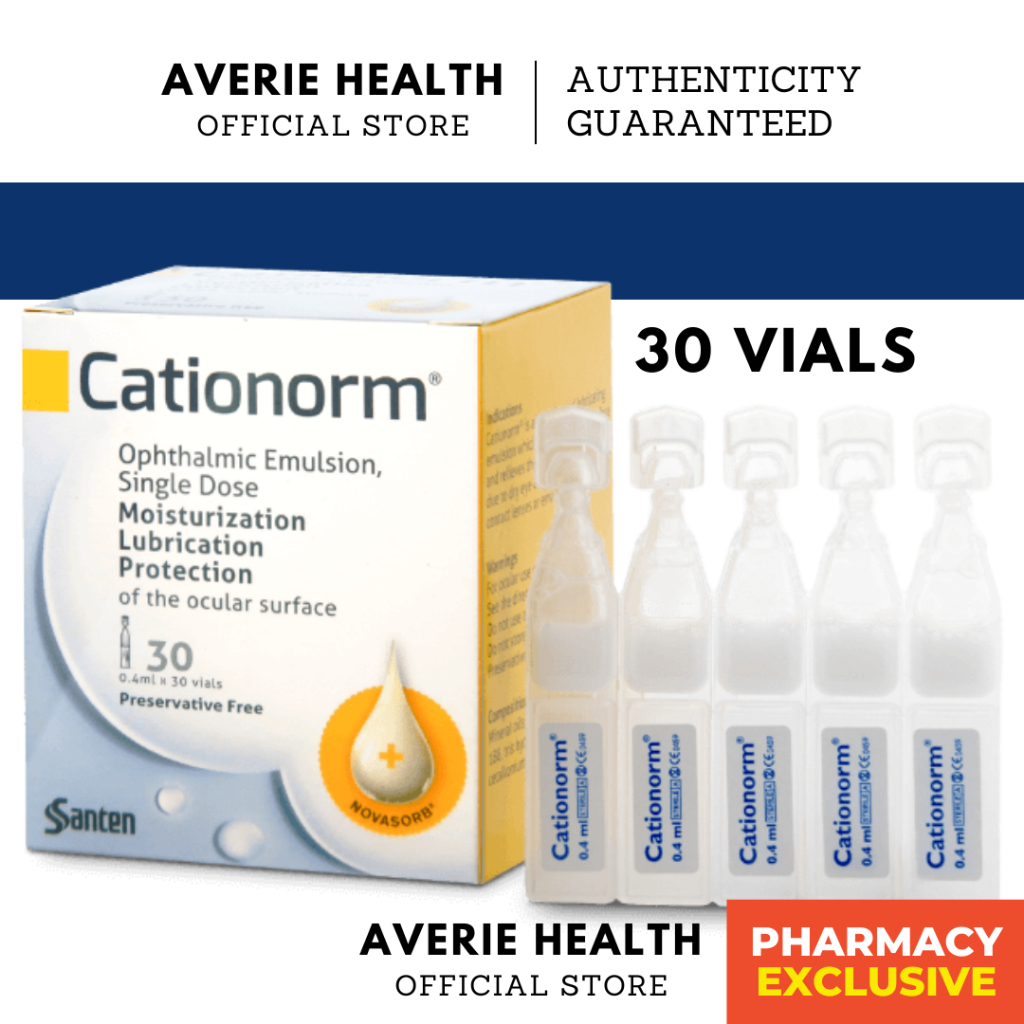Cationorm Ophthalmic Emulsion Eyedrops 30 x 0.4ml | Dry, Stinging ...