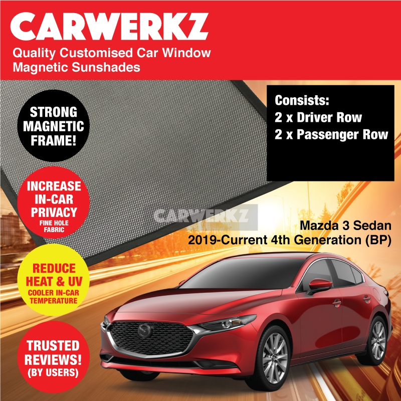 Customised Window Magnetic Sunshades for Mazda 3 Axela 2019-Current 4th ...