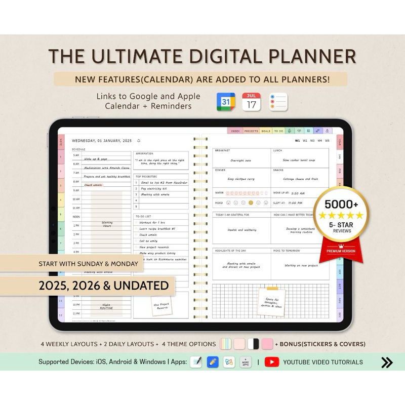 Digital Planner, GoodNotes Planner, iPad Planner, Notability Planner ...