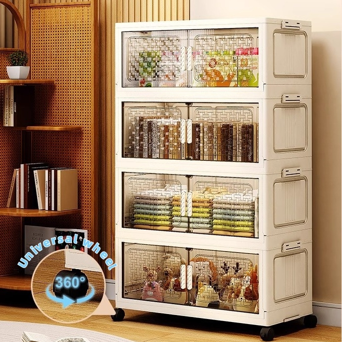 【SG STOCK】Folding household multi-layer cabinet acrylic storage box ...