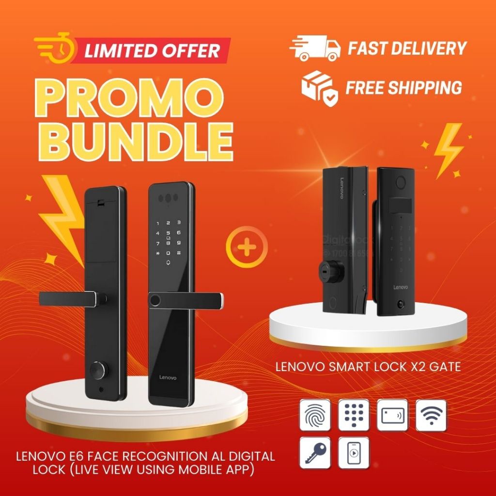 Lenovo E6 Face Recognition Al Digital Lock Bundle with Lenovo X2 ...