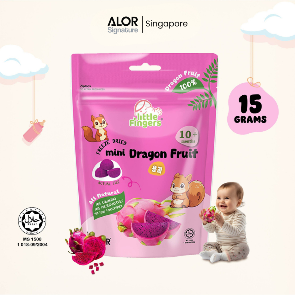 Alor Little Fingers Freeze Dried Mini Dragon Fruit 15g (10 months+ ...