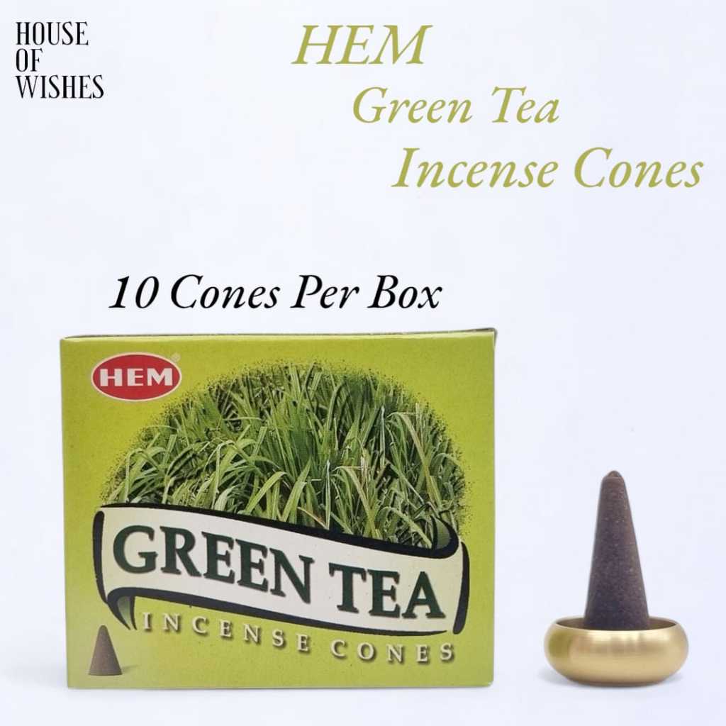 HEM - Green Tea Incense Cones (10 Cones Per Box) | Shopee Singapore
