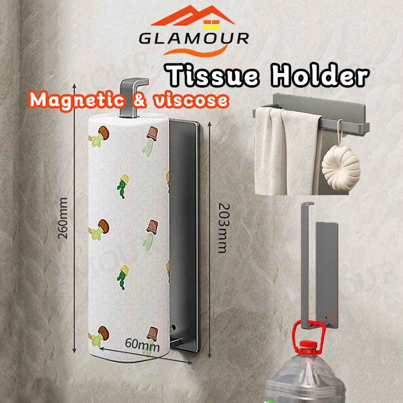 [SG] Tissue Holder Toilet Roll Holder Hook Paper Suction Dispenser ...