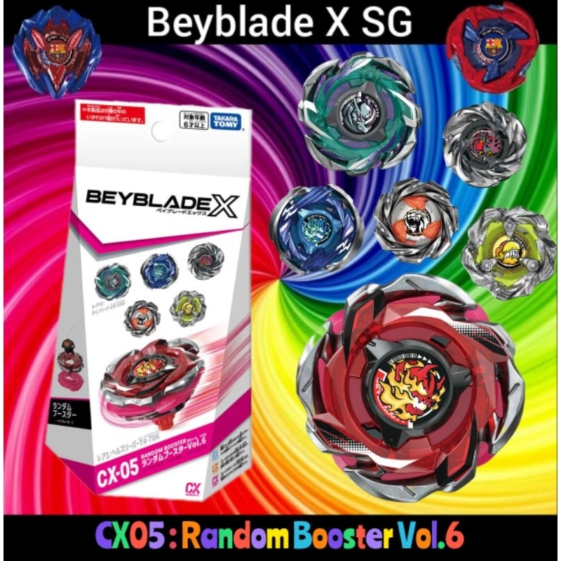 Complete Set CX-05 Random Booster Vol. 6 Hells Reaper / HellsReaper Beyblade X Takara Tomy ...