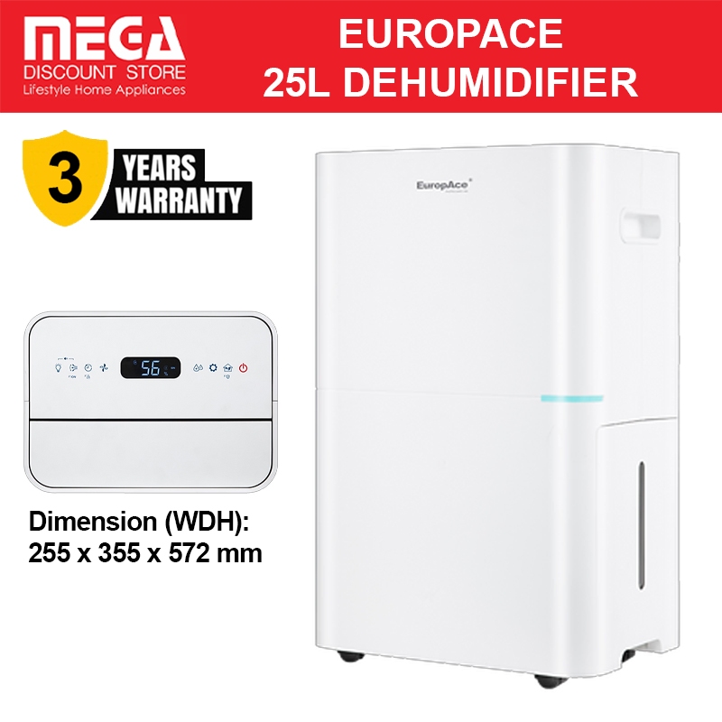 EUROPACE EDH 5251B | EDH5251B 4-IN-1 25L DEHUMIDIFIER + AIR PURIFIER ...