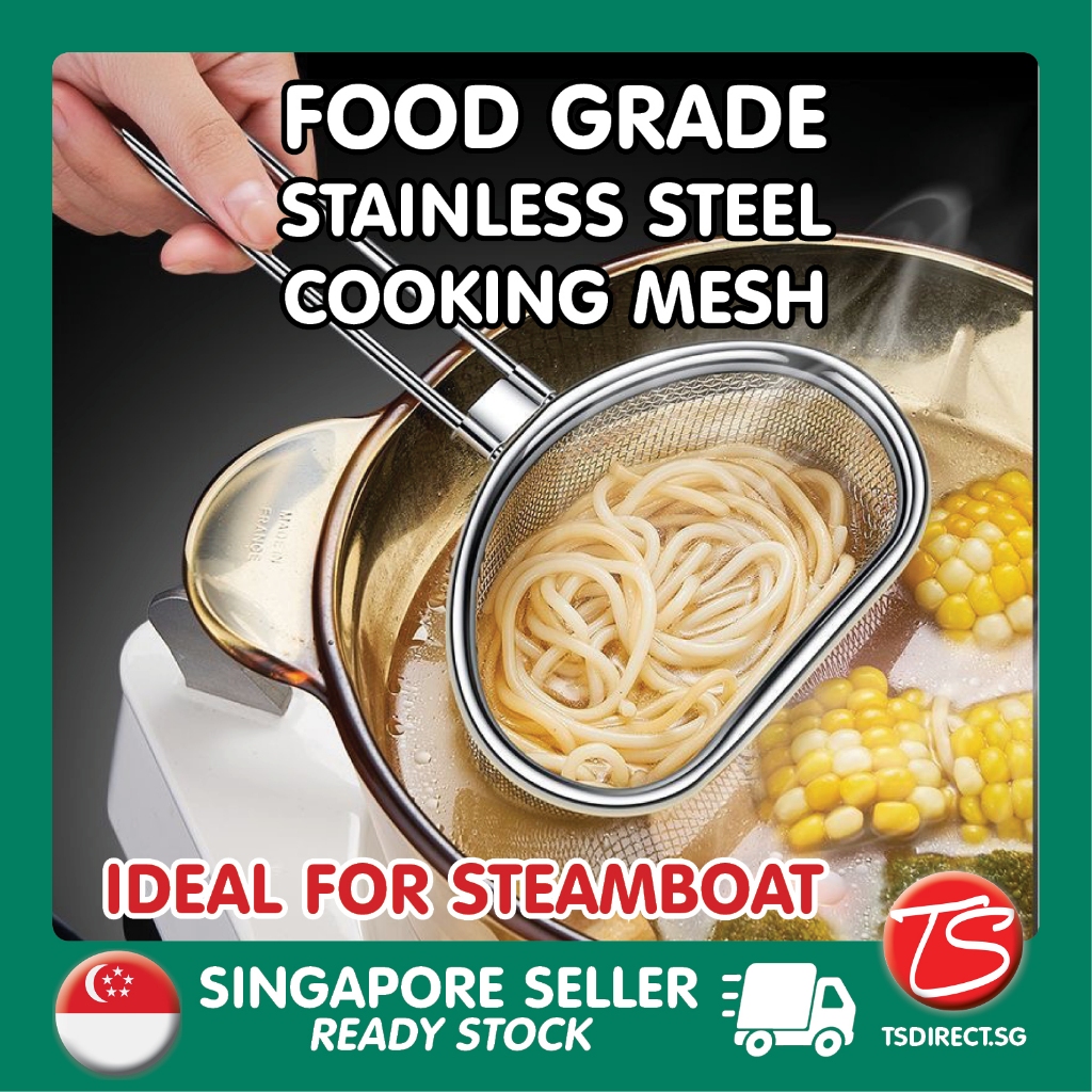 [SG STOCK] Food Grade Stainless Steel Steamboat Ladle Cooking Mesh with ...