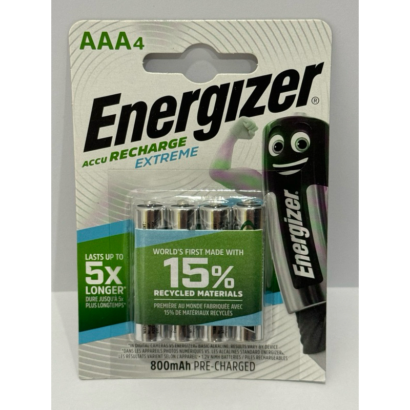 Energizer Accu Recharge Extreme AAA 800mAh Pre-Charged NiMH ...