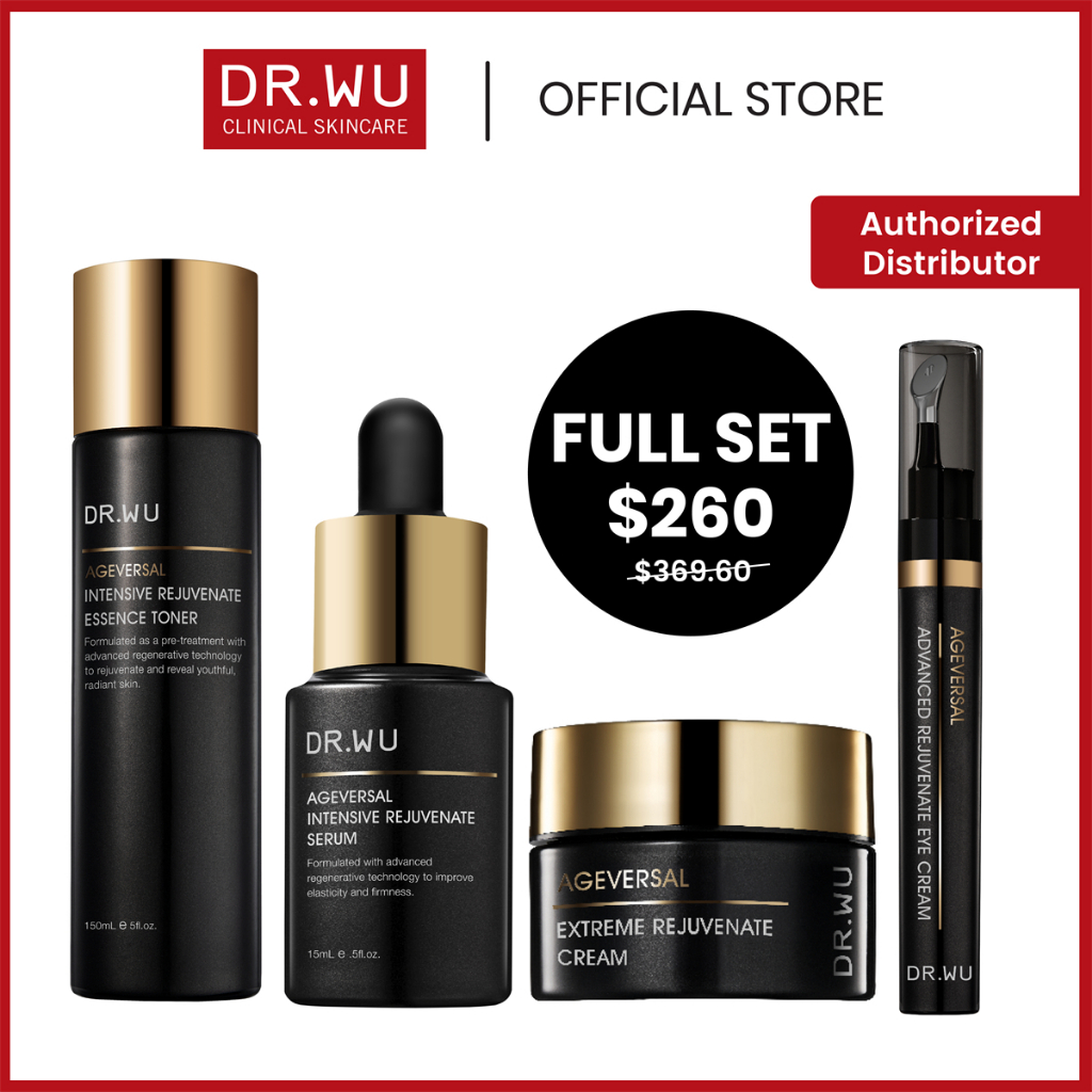 [DR. WU] Ageversal All-in-One Set (Essence Toner, Serum, Cream, Eye ...