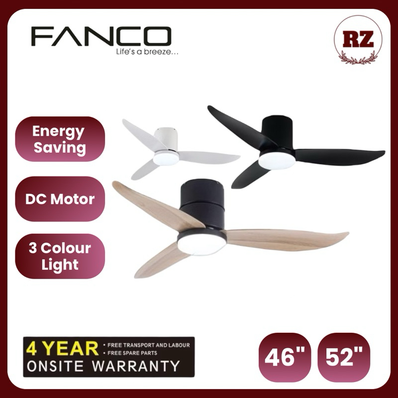 *Ready Stock* FANCO RITO-3 DC Motor Ceiling Fan with LED Light (Remote ...