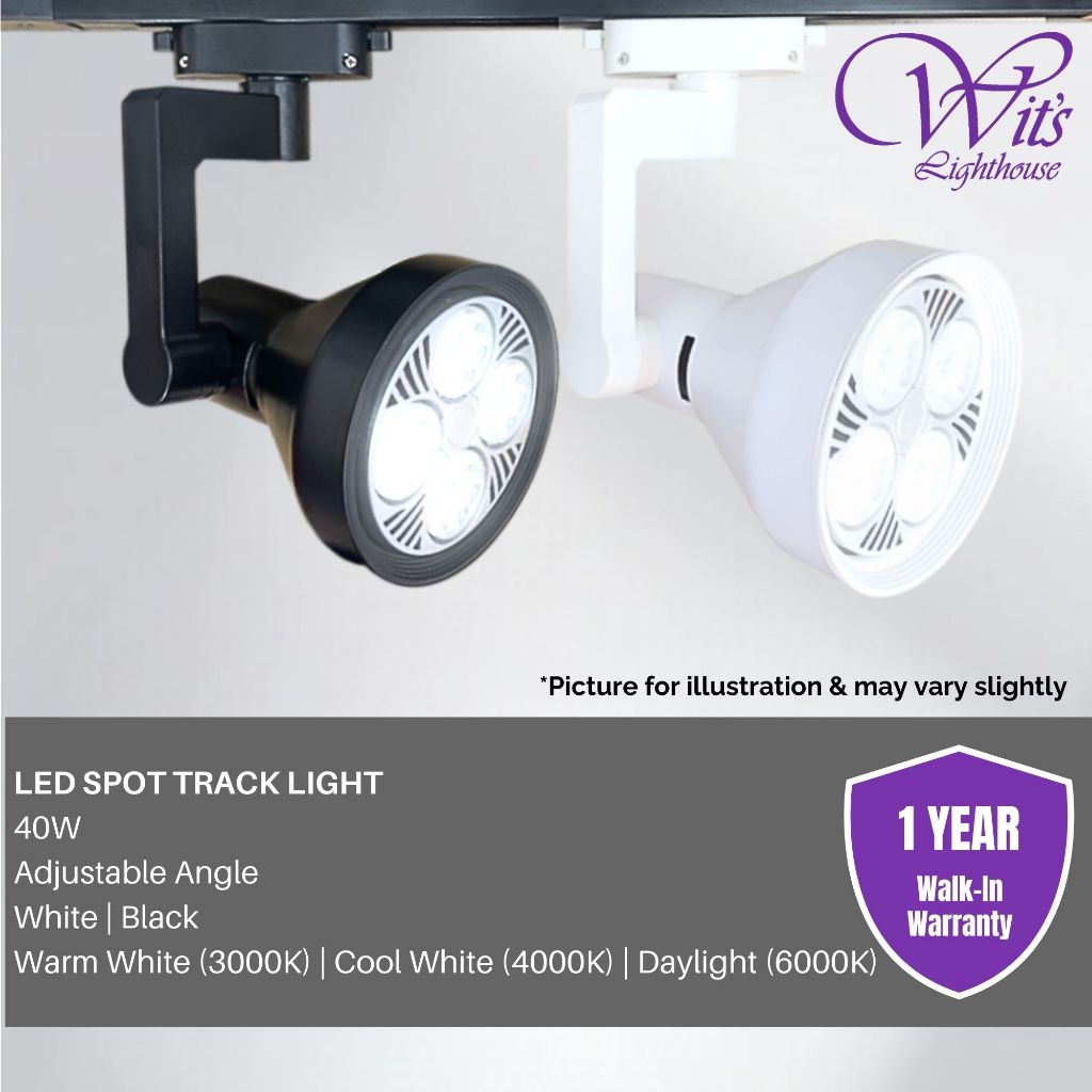 LED Spotlight Track Light Accent Light Track Rail 220V, 40W, WarmWhite ...