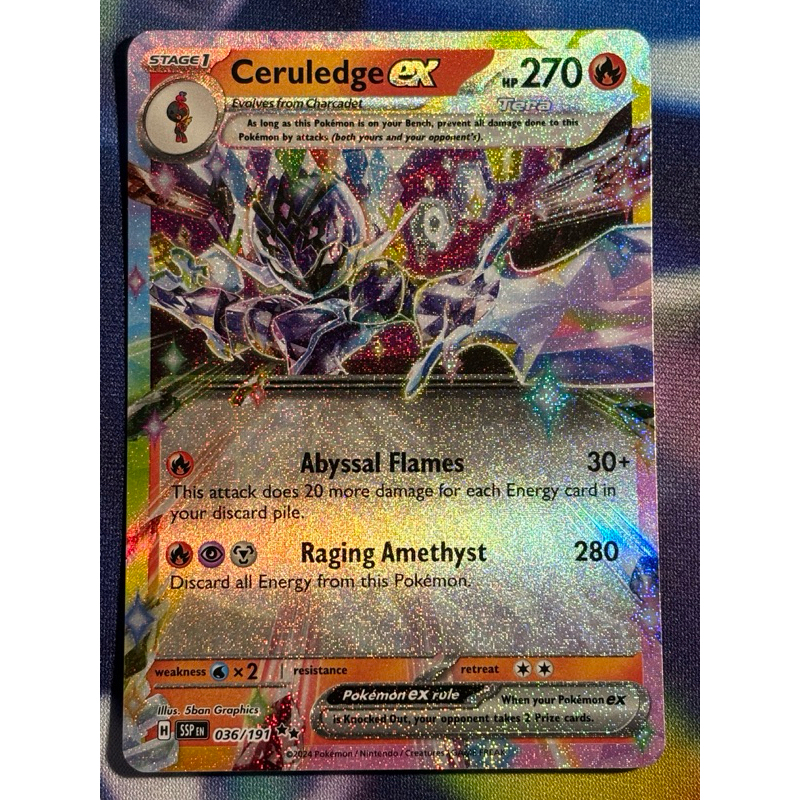 Pokemon Surging Sparks TCG - Ceruledge ex 036/191 | Shopee Singapore
