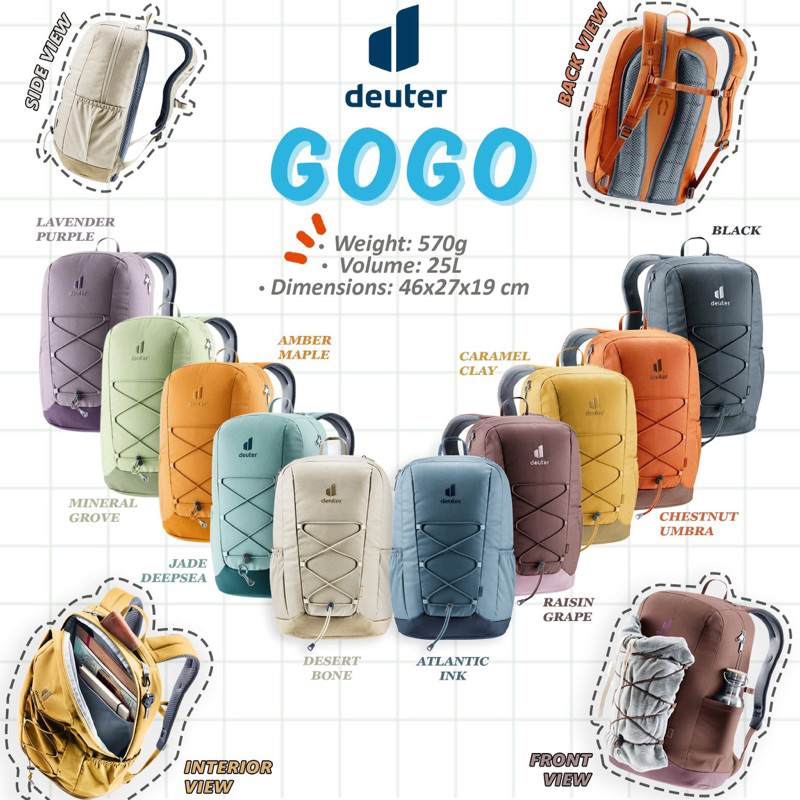 DEUTER GOGO Lifestyle Daypack | School Backpack | Ergonomic Design | 25 ...