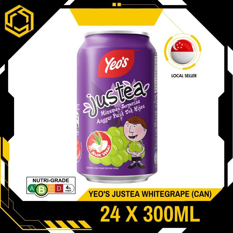 YEO'S JusTea Whitegrape 300ML X 24 (CAN) | Shopee Singapore
