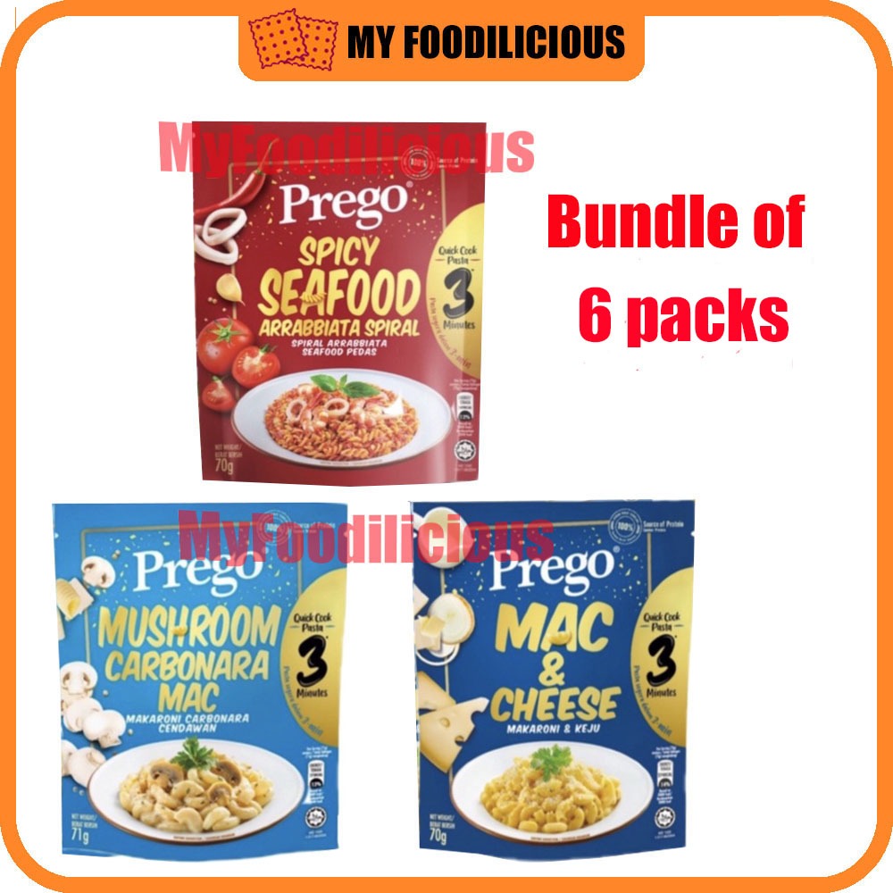 Prego Quick Cook Pasta Mac & Cheese / Spicy Seafood / Mushroom ...