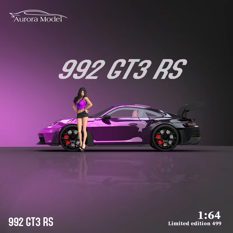 Aurora Model Porsche 992 GT3 RS RWB Chrome Purple Black Figure | Shopee ...