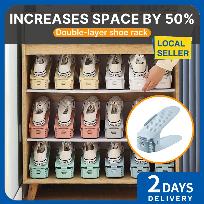 [SG Stock] Doble Layer Shoe Organizer Shoe Organiser Shoe Rack ...