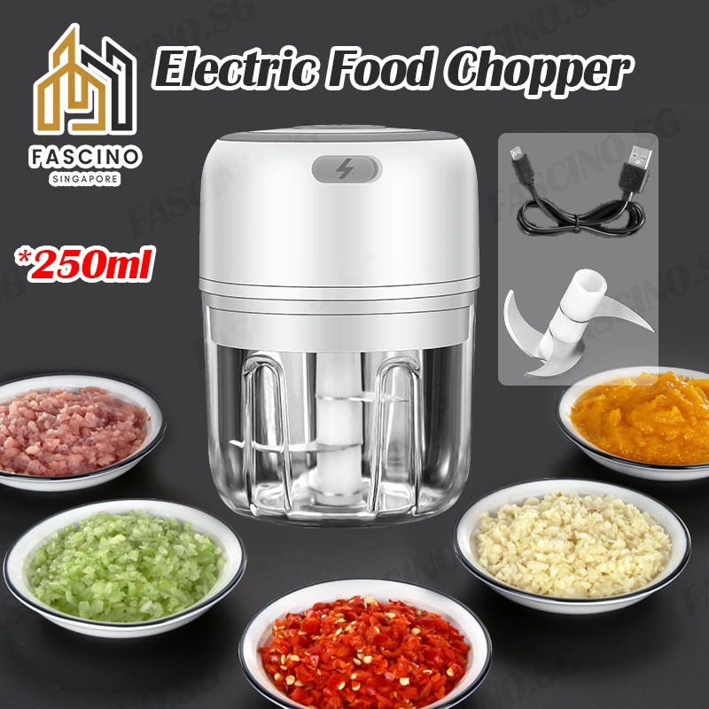 【SG】250ml Electric Garlic Chopper USB Electric Food Processor Vegetable ...