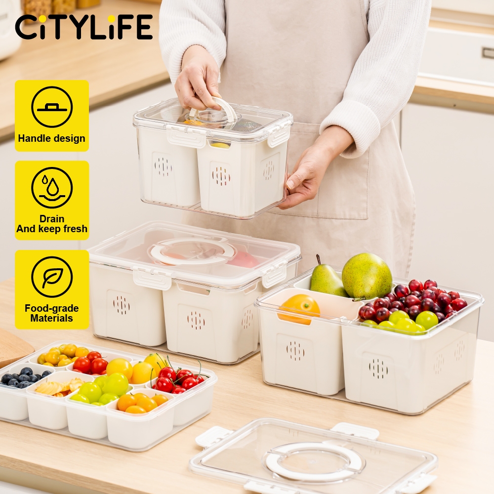 Citylife Food Storage Containers Stackable Refrigerator Organizer Bins ...