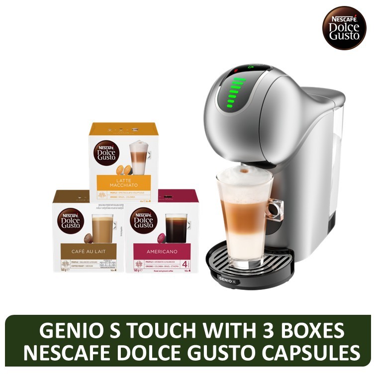NESCAFE Dolce Gusto Genio S Touch Silver Automatic Machine With 3 Boxes ...
