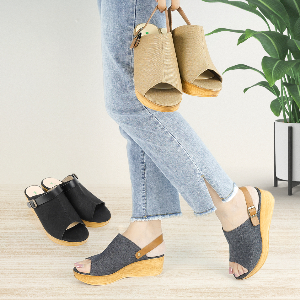 [COCORO Japanese Shoes Store]COCORO 2042 Duo-Way Strap Wedge Sandal ...