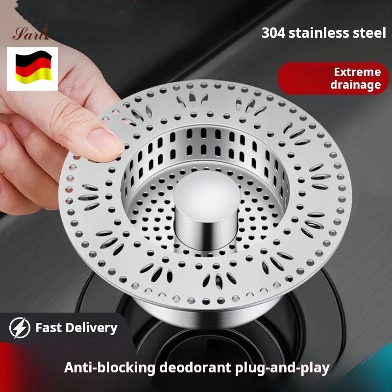 Stainless steel kitchen sink filter screen dish sink drain plug ...