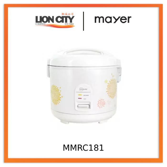 Mayer MMRC181 1.8L Rice Cooker - White | Shopee Singapore