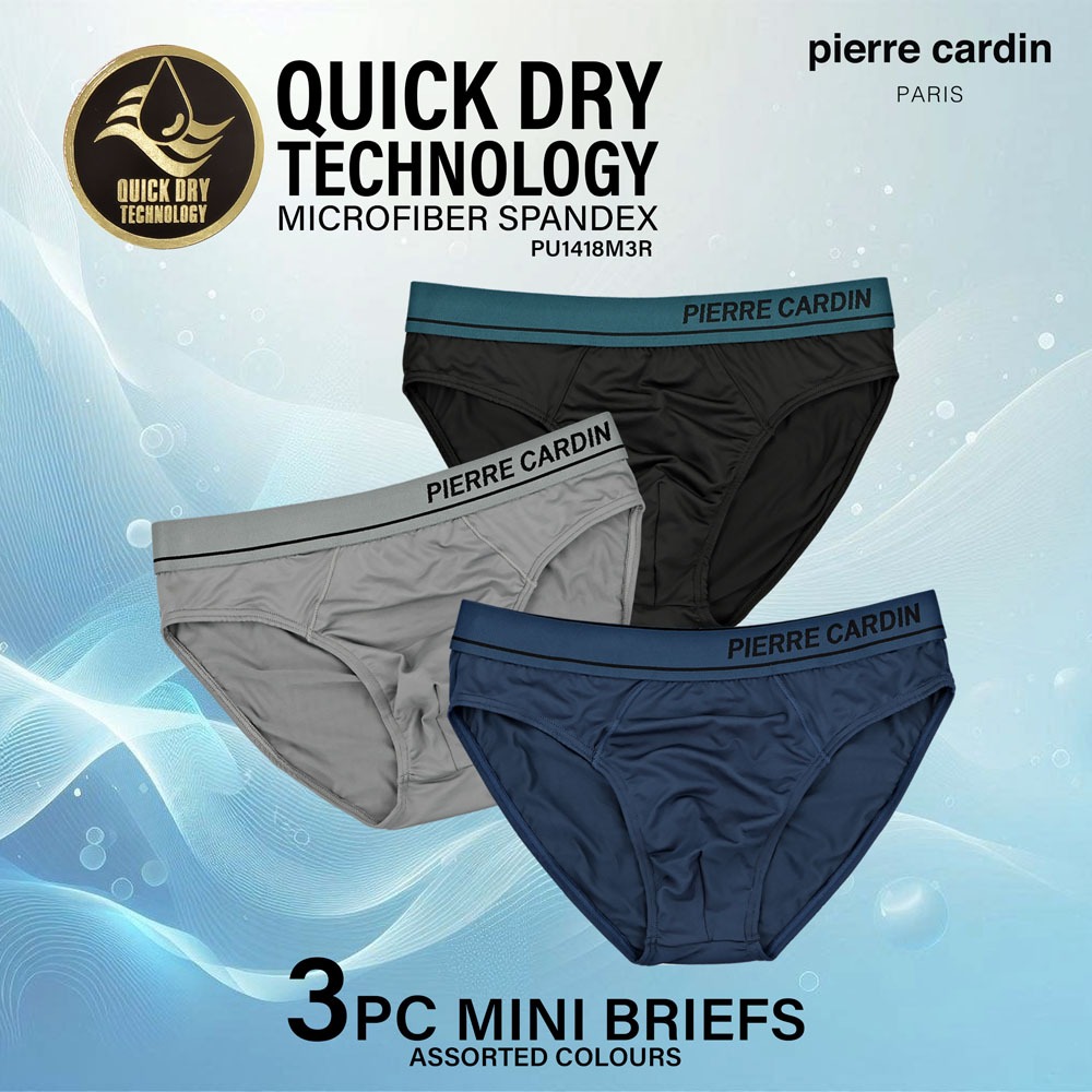Pierre Cardin 3IN1 Quick Dry Microfiber Spandex Mini Briefs | Shopee ...