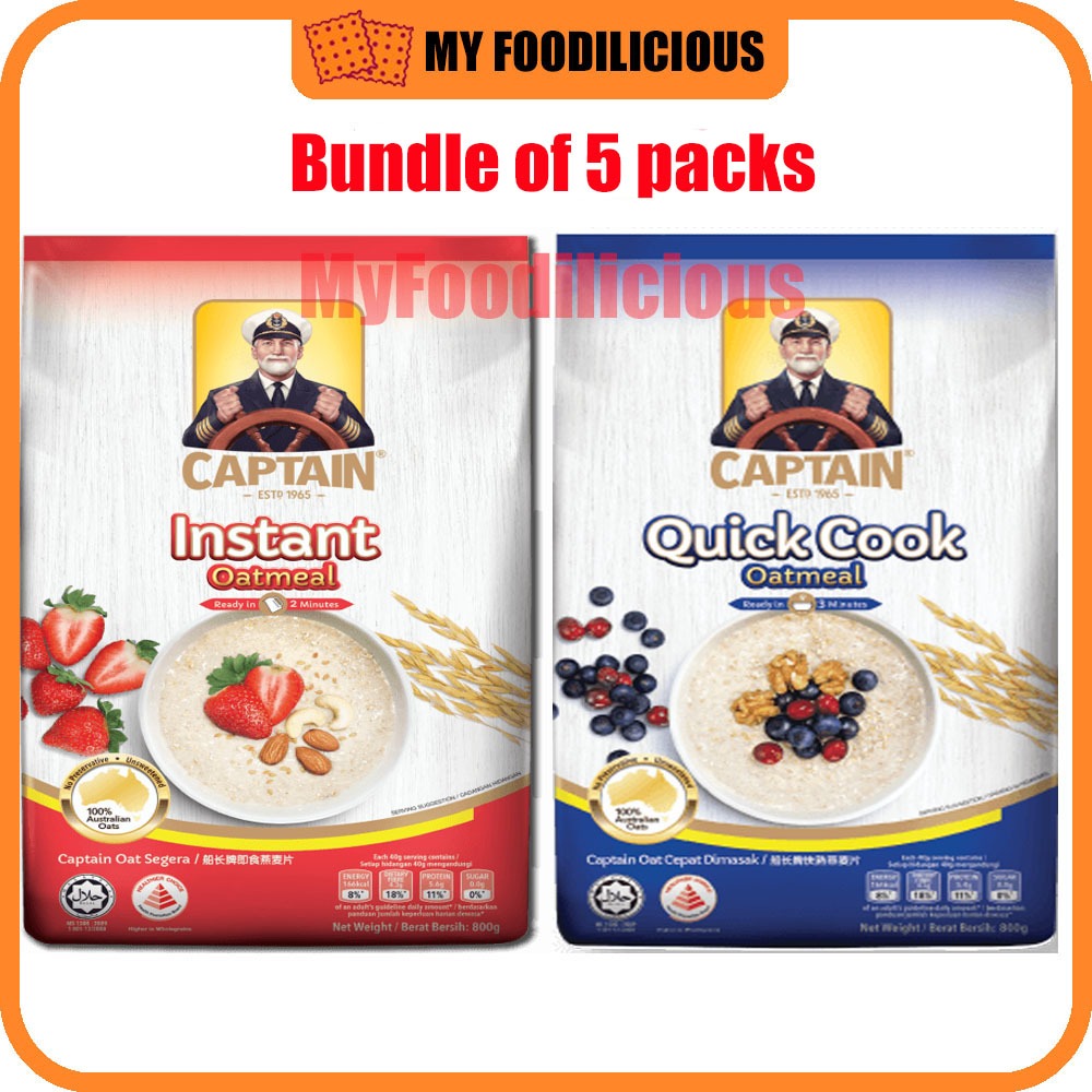 Captain Oats Instant / Quick Cook Oatmeal 800g | Shopee Singapore
