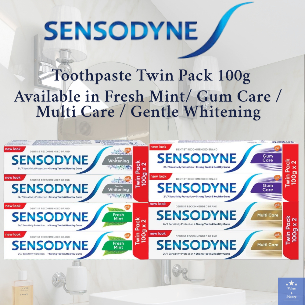 Sensodyne Toothpaste Twin Pack 100g x2 - Fresh Mint/Gum Care/Multi Care ...