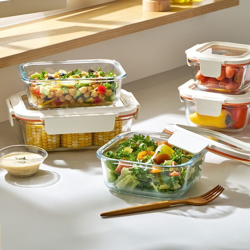 Locknlock The Cube Glass Food Container with Airtight Lid/Premium Food ...