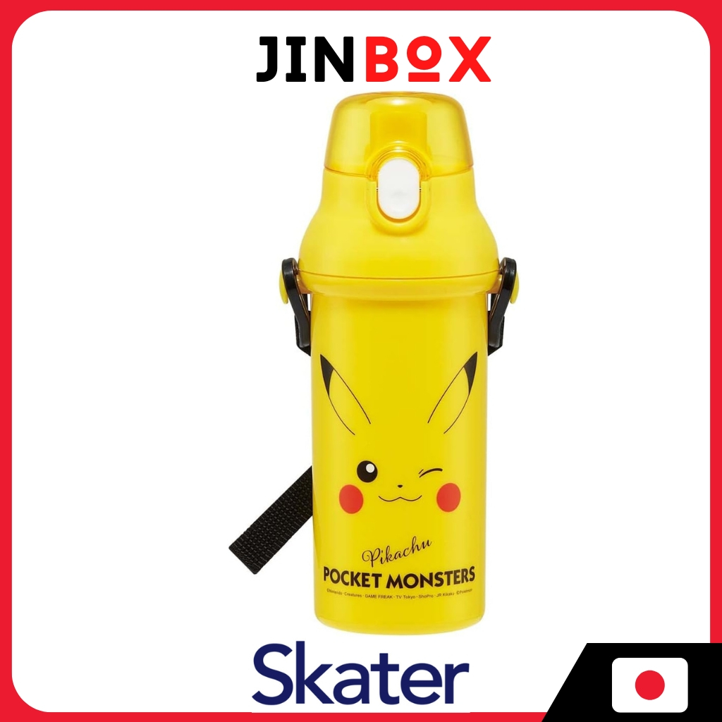 Skater Plastic Water Bottle 480ml One-push Opening and Closing Antibacterial Lightweight ...