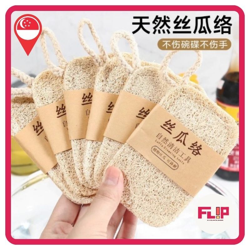 🇸🇬SG READY STOCKS🇸🇬 Natural Luffa Loofah Cleaning Sponge Dishes Pot ...
